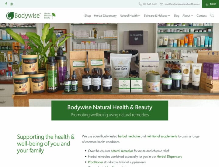 Bodywise Natural Health and Beauty - Avoca Web Design