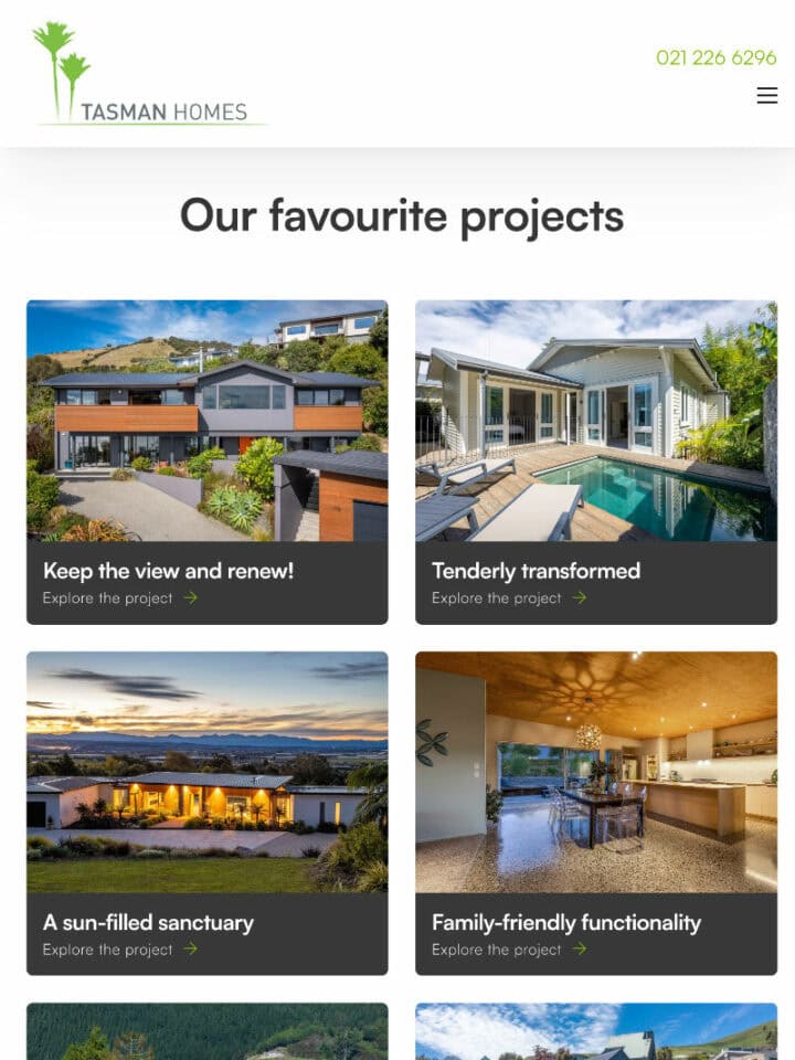 Tasman Homes - Avoca Web Design